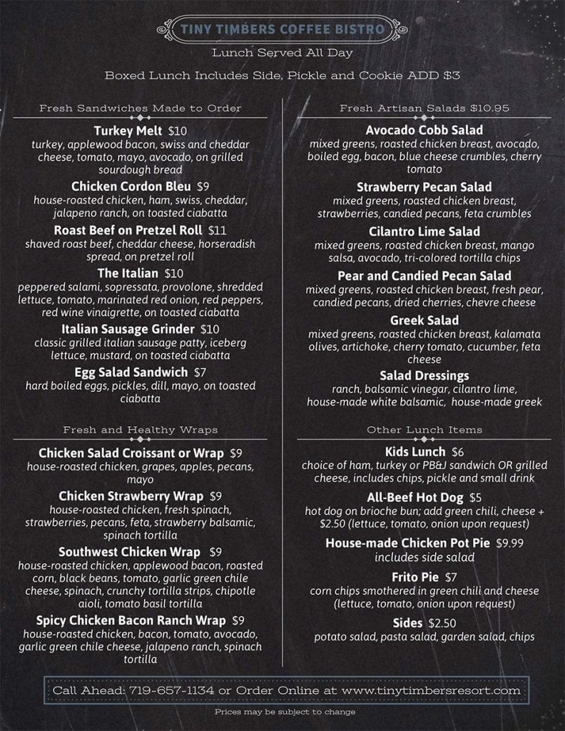 Coffee Bistro – Tiny Timbers Resort